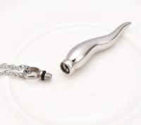 China Stainless Steel Italian Horn Shape Cremation Jewelry for Ashes Keepsake Urns Necklace for sale