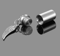 China Stainless Steel Perfume Holder Bullet Cylinder Ashes Urn Pendant Angel Wing Charm Necklace Jewelry 6 Sizes for sale