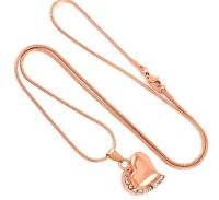 China Eye-Catching Silver/Gold/Rose Gold Cremation Necklace with Clear Crystal Heart Detail for sale
