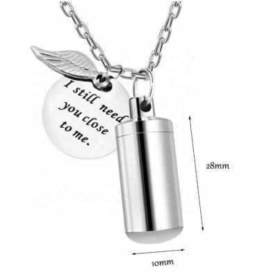 China Picture Unisex Jewelry I Still Need You Close to Me Urn Necklace for Ashes Memorial Keepsake Cremation Pendant for sale