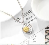 China Carved Sunflower Pendant Necklace with Forever In My Heart Cremation Ash Picture for sale