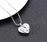 China Pet Funeral Footprints in Heart Keepsake Jewelry Ashes Locket Cremation Urn Necklace for sale