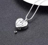 China Pet Funeral Footprints in Heart Keepsake Jewelry Ashes Locket Cremation Urn Necklace for sale