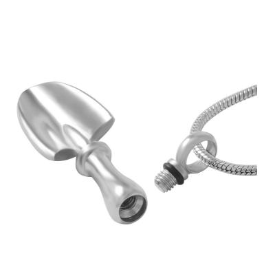 China Picture Stainless Steel Spade Shape Cremation Urn Pendant for Human/Pet Ashes Jewelry for sale