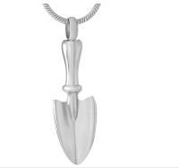 China Picture Stainless Steel Spade Shape Cremation Urn Pendant for Human/Pet Ashes Jewelry for sale