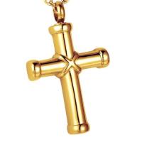China Classic Cremation Jewelry for Ashes Cross Urn Necklace Pendant in Gold Silver or Black for sale