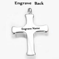 China Classic Cremation Jewelry for Ashes Cross Urn Necklace Pendant in Gold Silver or Black for sale