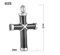 China Classic Cremation Jewelry for Ashes Cross Urn Necklace Pendant in Gold Silver or Black for sale