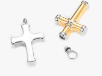China Classic Cremation Jewelry for Ashes Cross Urn Necklace Pendant in Gold Silver or Black for sale