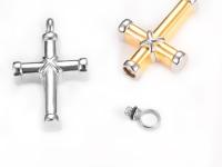 China Classic Cremation Jewelry for Ashes Cross Urn Necklace Pendant in Gold Silver or Black for sale