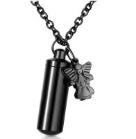China Jewelry Type Angel Wing Decorative Virgin Mary/Heart Shape Ornaments Keychain Vial Necklace for Ashes for sale