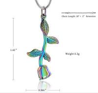 China Stainless Steel Rose Flower Urn Pendant Necklace for Ashes Memorial Cremation Jewelry for sale