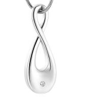 China Stainless Steel Infinity Love Keepsake Urn Necklace for Human Pet Ashes Classic Style for sale