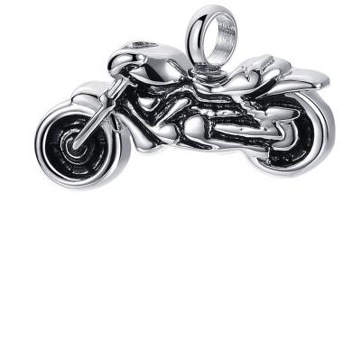 China Stainless Steel Cremation Urns Necklace Women's Engraved Punk Boys Motorcycle Pendant for sale