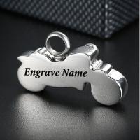 China Stainless Steel Cremation Urns Necklace Women's Engraved Punk Boys Motorcycle Pendant for sale