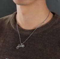 China Stainless Steel Cremation Urns Necklace Women's Engraved Punk Boys Motorcycle Pendant for sale
