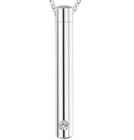 China OEM/ODM Men Stainless Steel Perfume Holder Bullet Cylinder Ashes Urn Pendant Angel Wing Charm Memorial Necklace Jewelry 6 Sizes for sale
