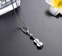 China Strings of Remembrance Stainless Steel Violin Pendant Necklace for Funeral Keepsakes for sale