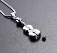 China Strings of Remembrance Stainless Steel Violin Pendant Necklace for Funeral Keepsakes for sale