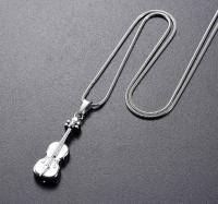 China Strings of Remembrance Stainless Steel Violin Pendant Necklace for Funeral Keepsakes for sale