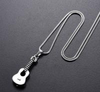 China Musical Instrument Keepsake Pendant Necklace For Men Stainless Steel Ashes Locket for sale