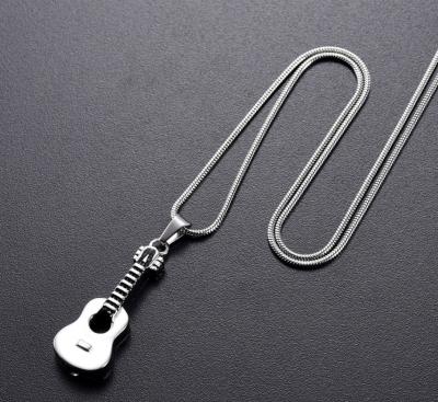 China Musical Instrument Keepsake Pendant Necklace For Men Stainless Steel Ashes Locket for sale