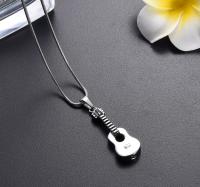 China Musical Instrument Keepsake Pendant Necklace For Men Stainless Steel Ashes Locket for sale