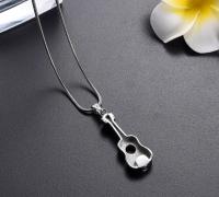 China Musical Instrument Keepsake Pendant Necklace For Men Stainless Steel Ashes Locket for sale