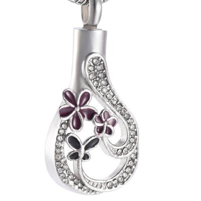 China Picture Perfect Flower Vase Pendant Silver Necklace Best Friend Ash Keepsake Jewelry for sale