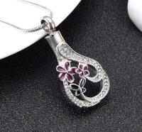 China Picture Perfect Flower Vase Pendant Silver Necklace Best Friend Ash Keepsake Jewelry for sale