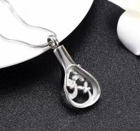 China Picture Perfect Flower Vase Pendant Silver Necklace Best Friend Ash Keepsake Jewelry for sale