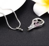 China Picture Perfect Flower Vase Pendant Silver Necklace Best Friend Ash Keepsake Jewelry for sale