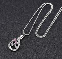 China Picture Perfect Flower Vase Pendant Silver Necklace Best Friend Ash Keepsake Jewelry for sale