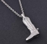China CNC Inlay Technology Men's Military Boot Cremation Jewelry Keepsake Pendant Necklace for sale