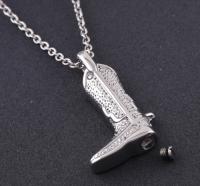 China CNC Inlay Technology Men's Military Boot Cremation Jewelry Keepsake Pendant Necklace for sale