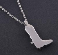 China CNC Inlay Technology Men's Military Boot Cremation Jewelry Keepsake Pendant Necklace for sale