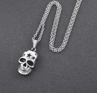 China Cool Star Skull Cremation Necklace For Ashes Locket Mini Memorial Urn Jewelry Keepsake Ideal Gift for Men for sale