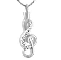China Rose Gold Plated Music Note Cremation Pendant for Human or Pet Ashes Stainless Steel for sale