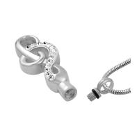China Rose Gold Plated Music Note Cremation Pendant for Human or Pet Ashes Stainless Steel for sale