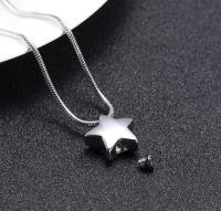 China Jewelry Type Pendants or Charms Stainless Steel Mini Star Cremation Pendant for Ashes for sale
