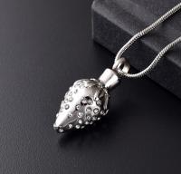 China Jewelry Main Material Stainless Steel Strawberry Inlay Crystal Cremation Urn Necklace for sale