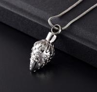 China Jewelry Main Material Stainless Steel Strawberry Inlay Crystal Cremation Urn Necklace for sale