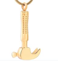 China Excellent Hot Warhammer Pendant Stainless Steel Man Hero Necklace Ashes Locket Memorial Punk Accessory for sale
