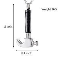 China Excellent Hot Warhammer Pendant Stainless Steel Man Hero Necklace Ashes Locket Memorial Punk Accessory for sale