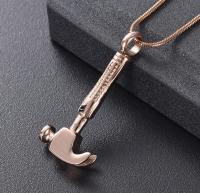 China Excellent Hot Warhammer Pendant Stainless Steel Man Hero Necklace Ashes Locket Memorial Punk Accessory for sale
