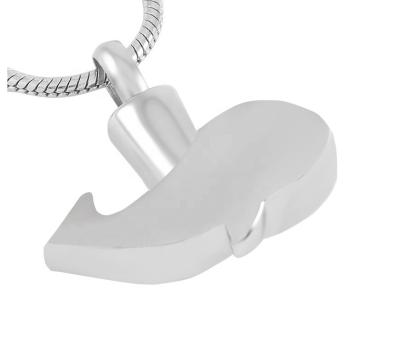 China Black Crystal Whale Stainless Steel Cremation Pendant for Men's Memorial Urn Necklace for sale