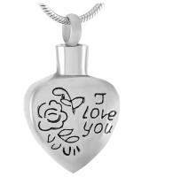 China Excellent Memorial Ashes Keepsake Urn Jewelry Pendant with I Love You Heart Design for sale