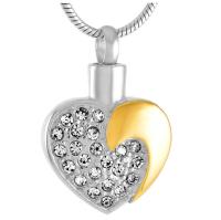 China Heart Crystal Pendant Necklace Cremation Jewelry for Women Keepsake Ashes Locket Pet Urn Gift for sale