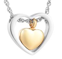 China Unique Stainless Steel Ashes Burial Necklace Heart Shape Cremation Jewelry for Women for sale