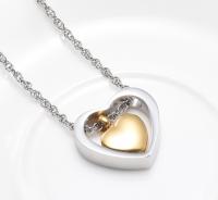 China Unique Stainless Steel Ashes Burial Necklace Heart Shape Cremation Jewelry for Women for sale